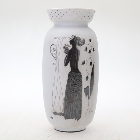 STIG LINDBERG. vase, porcelain, "Grazia", Gustavsberg, 1950s/60s ...