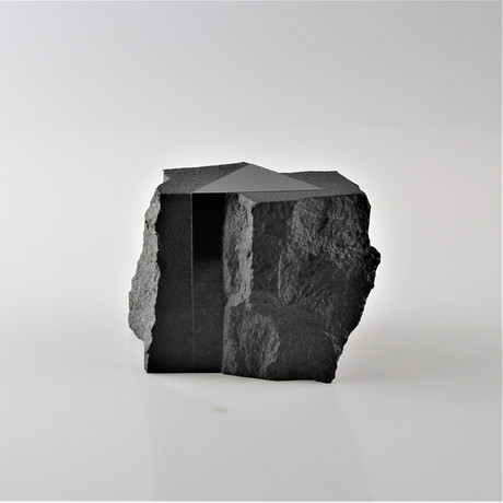 TAKASHI NARAHA. Sculpture, polished and carved black diabase, signed ...