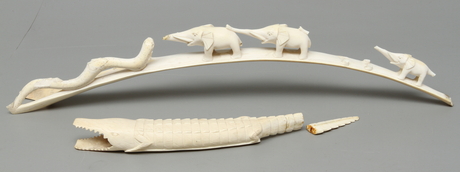 BENARBETEN, 2 pcs, carved ivory, Congo, 1930s. Miscellaneous ...