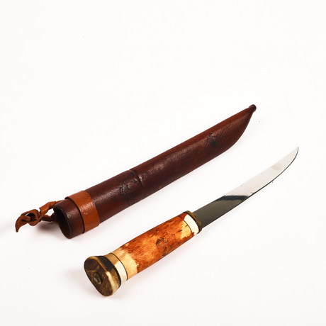 KNIFE, horn/wood/leather, Sami work. Weapons & Militaria - Edged ...