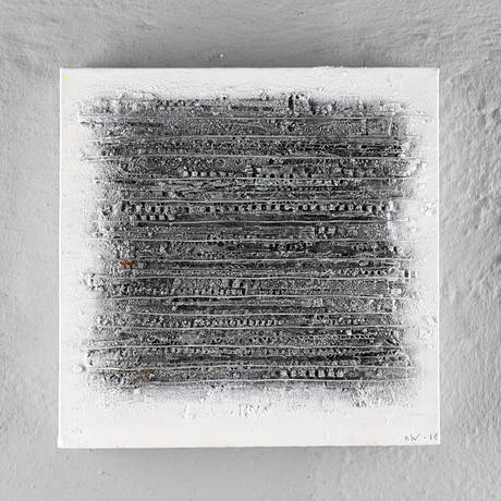 ROB WOOLNER. "Rising" Blandteknik på duk, signerad med initialer och ...