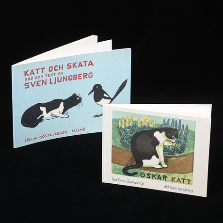SVEN LJUNGBERG, "Oskar katt", "Katt och skata", 2 st. Böcker, Kartor & Handskrifter - Auctionet