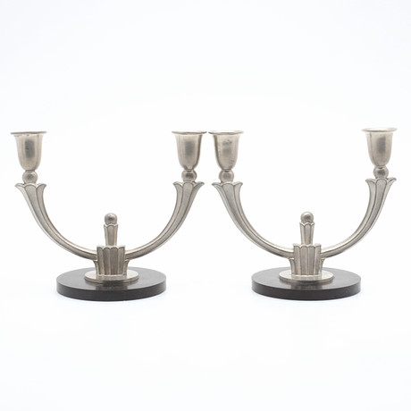 LJUSSTAKAR, tenn, Art Deco, 1900-tal. Belysning & Lampor - Ljusstakar ...