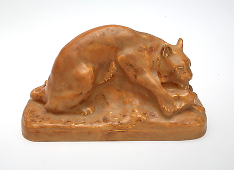 CARL FAGERBERG. FAJANSSKULPTUR, animal motif, signed and dated C ...