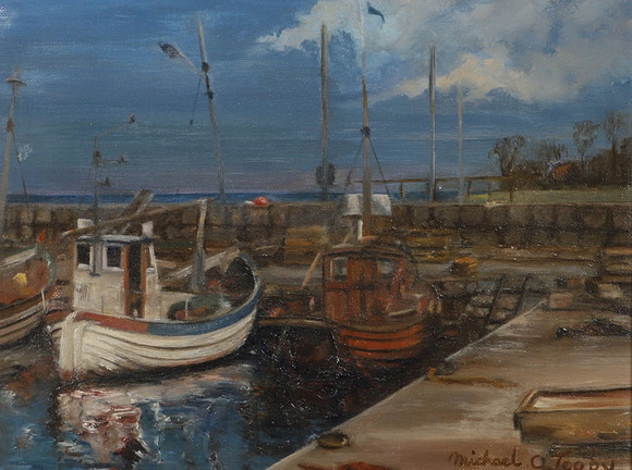 MICHAEL O TOOBY. Fishing port, oil on canvas, signed. Art - Paintings ...