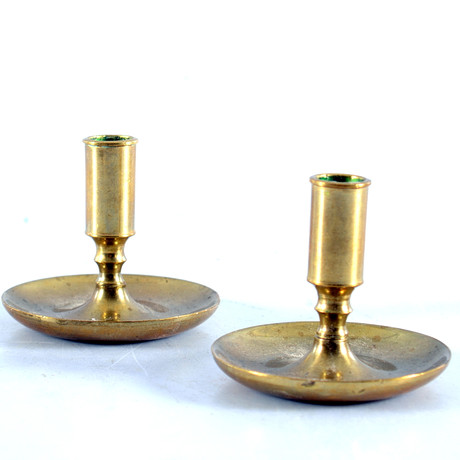 MINIATURE CANDLESTICKS, 1 pair, bronze, early 19th century. Lighting ...