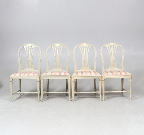 STOLAR, 4 st, "Axet", gustaviansk stil, 1900-tal. Möbler - Fåtöljer ...