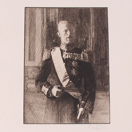 EMIL ÖSTERMAN. etching, and 4 pcs. photographs, in portfolio from ...