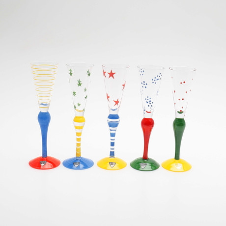 ANNE NILSSON. "CLOWN", snapsglas, 5 st, Orrefors. Glas - Serviser ...