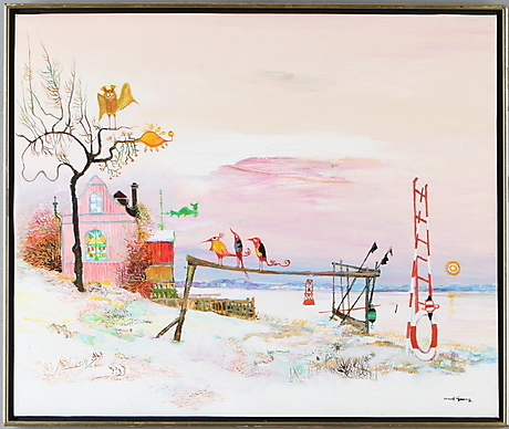 MARCEL GENAY. Beach motif, oil on canvas, signed. Art - Paintings ...