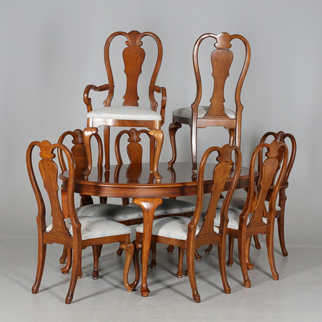 DINING ROOM SET, 10 pieces, teak/walnut, Universal Furniture Ltd ...