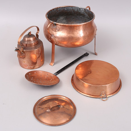 COPPER OBJECTS, 5 pcs, 19th/20th century. Silver & Metals - Pewter ...