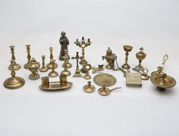 Toy set of miniature liturgical instruments for altar, early 20th ...