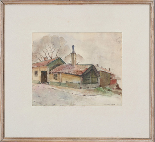 DAVID CEDERBERG. Farmhouse, watercolour, signed and dated -52. Art ...