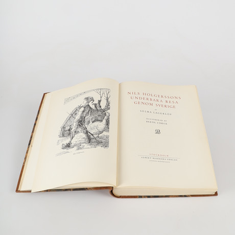 SELMA LAGERLÖF. Bok, "Nils Holgerssons underbara resa genom Sverige ...