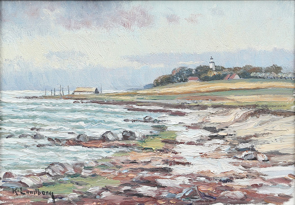 KARL LUNDBORG (1893-1972). Kustlandskap, olja på duk, signerad K ...