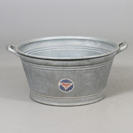BALJA, zink, 60 liter, Roter Milan, 1900-talets första hälft. Silver ...
