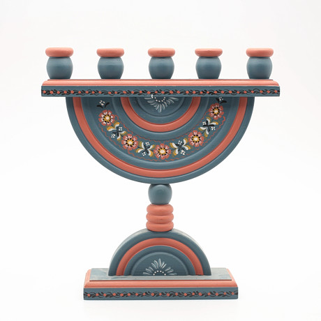 LJUSSTAKE, bemålat trä, Gästrikland, signerad Eva Forsberg och daterad ...