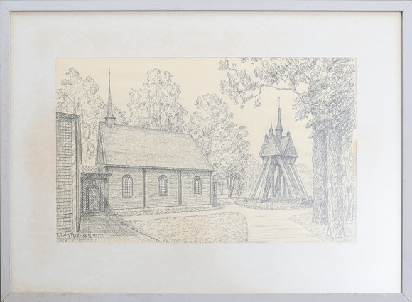 EDVIN AXELSSON. hiilipiirustus, signeerattu ja päivätty 1977. Taide ...