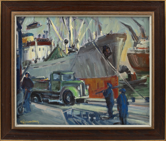 ALF JOHANSSON. "Stigbergskajen", oil on canvas, signed. Art - Paintings ...