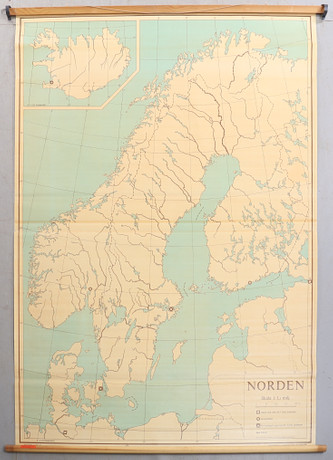 OUTLINE MAP/SCHOOL MAP, Nordic countries, scale 1:11 million. Books ...