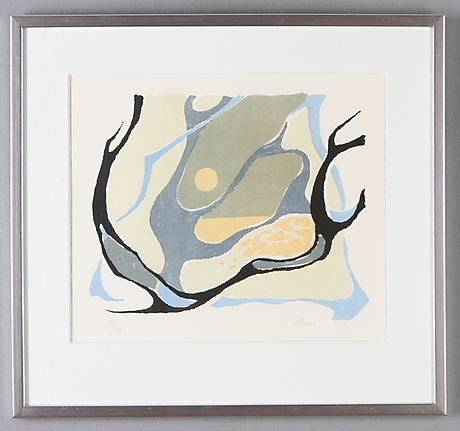 STELLAN MÖRNER. Composition, color lithograph, signed and numbered 137 ...