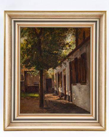 GERMAN GROBE. German Grobe, Gemälde, Hof vor dem Haus. Kunst & Gemälde ...