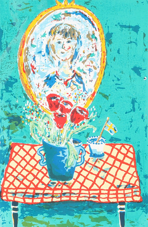 SVEN LUNDGREN. Interior, color lithograph, signed. Art - Engravings ...