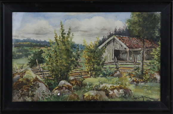LINNËA MILLAR BLOMQVIST, Akvarell, Signerad & daterad 1926. Konst ...