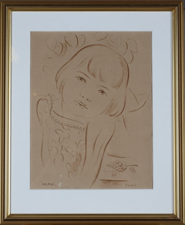 ARTHUR PERCY. "Ingrid", lithograph, signed in the print and signed in ...