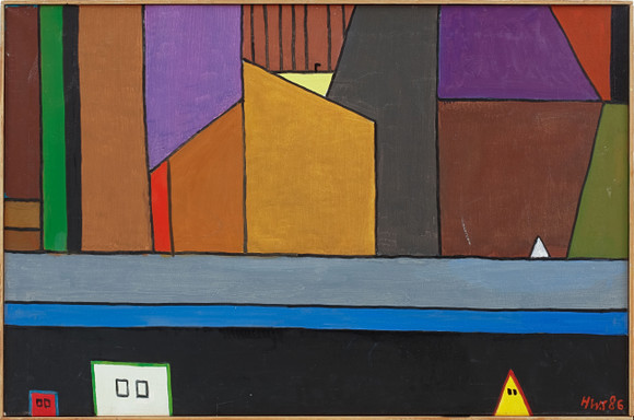 HANS WALTER SUNDBERG. Composition, oil on canvas, monogram signed and ...