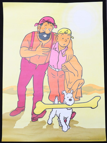 POSTER, Captain Haddock, Tintin and Milou in the desert, Inspiration AB ...