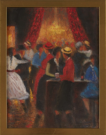 BENGT FRANSSON (FÖDD 1935). Cafe interior, signed, oil on canvas. Art ...