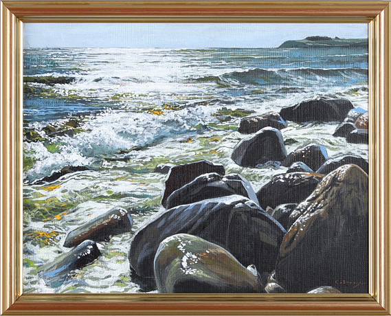 GÖSTA CALMEYER. Baggrundsbelysning, signeret, olie på lærred. Kunst ...