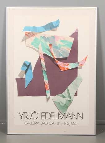 YRJÖ EDELMANN. Exhibition posters, 2 pcs, color lithographs. Art ...