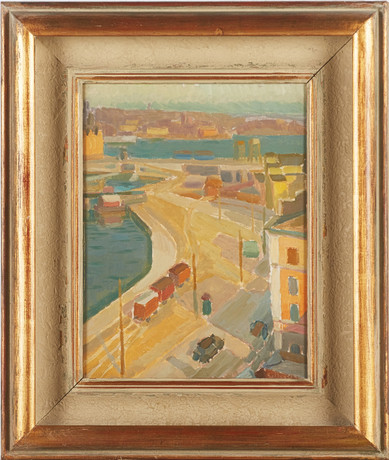 GÖSTA NYBERG (1913-1987): Stockholmsbild, signerad G Nyberg. Konst ...