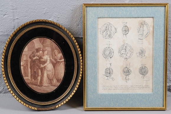 BARTOLOZZI EFTER WILLIAM HAMILTON. Romeo och Julia samt 1800-tals vax ...