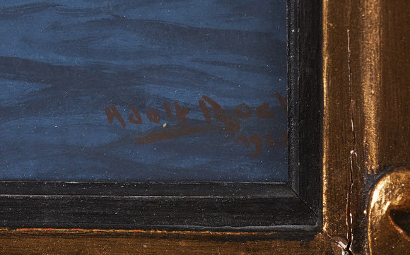 ADOLF BOCK (1890-1968). Marine motif, signed Adolf Bock, watercolor ...