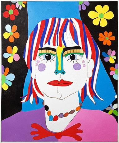 CLAIRE VIEW (b. 1957): "Natascha", oil on masonite, signed and dated ...