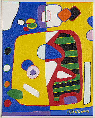 CLAIRE VIEW (b. 1957): "Robot Spice", oil on canvas, signed and dated ...