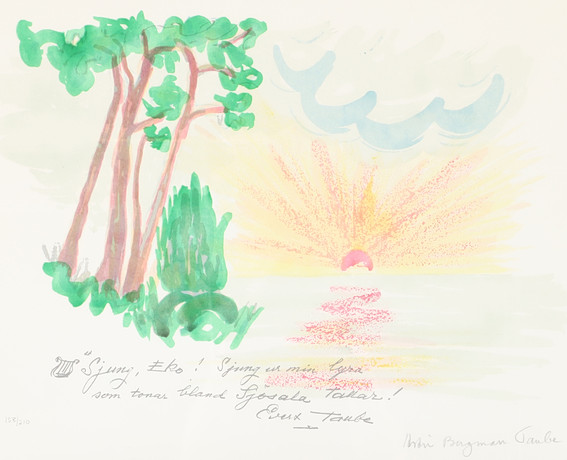 ASTRI BERGMAN-TAUBE. "Sing, Eko", color lithograph, signed. Art ...