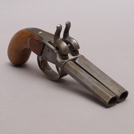 SLAGLÅSPISTOL, double-barreled, 1800s. Weapons & Militaria - Guns ...