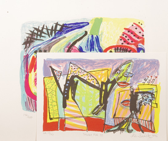 LIS ZWICK. "Dragedans" samt "Tango for to", 2 färglitografier ...