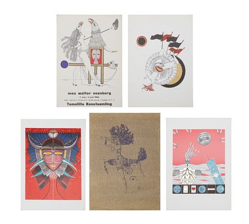 MAX WALTER SVANBERG. Poster, lithography and offset printing, 5 pcs ...