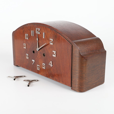 TABLE PENDULUM, oak, HAU/HAC, Germany. Clocks & Watches - Mantel clocks ...