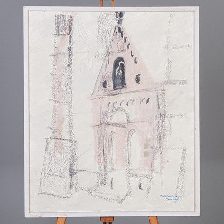 BRITT LUNDBOHM-REUTERSVÄRD. Mixed media. Oil, lead and chalk on canvas ...