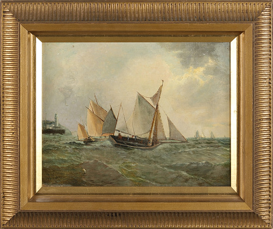 HENRY MOORE (1831-1895). Sailboats on rolling waves. Art - Paintings ...