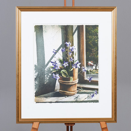 NILS-ERIK JOHANSSON. Color lithography. Flower still life, signed and ...