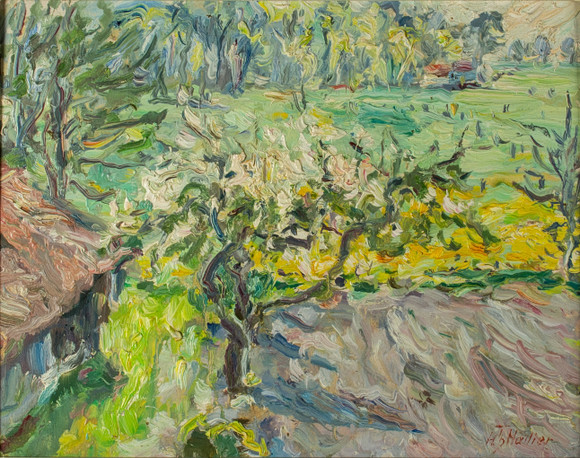 HANS THEODOR HALLIER (1908-1982). äppelblom. Konst - Måleri - Auctionet