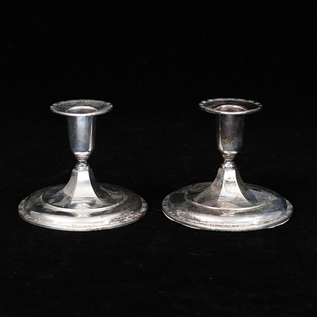 LJUSSTAKAR, 1 par, silver, Ceson, Göteborg, 1951, totalvikt 283 gram ...